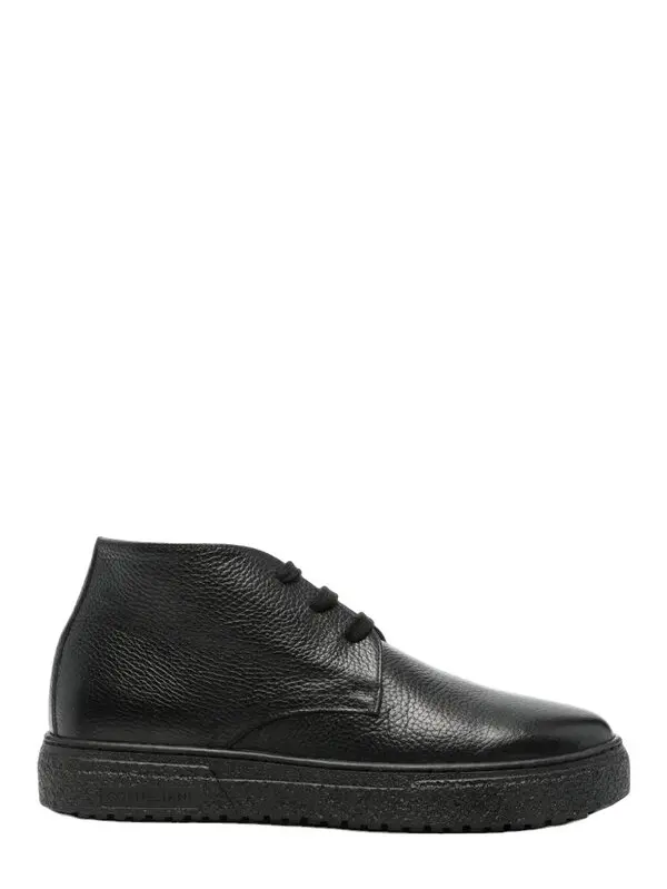 Corneliani Grained Leather Desert Boots - Black