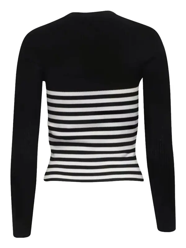 Max Mara Striped Ribbed Knit Sweater - Black