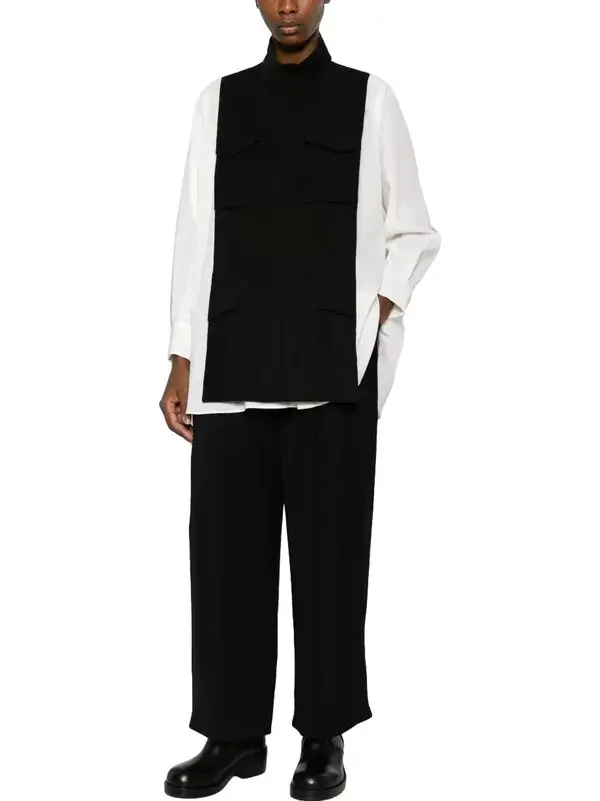 Sacai Belted Pleated Wide-leg Trousers - Black