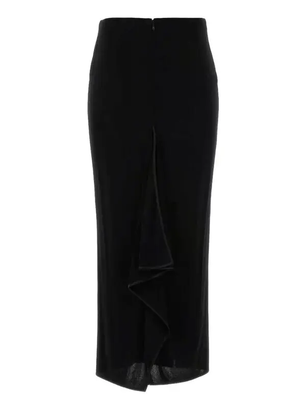 Valentino Garavani High-waisted Ruffled Trim Midi Skirt - Black