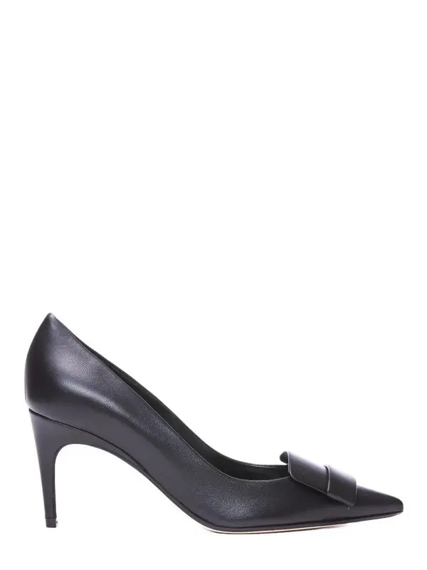 SERGIO ROSSI Pointed-toe Pumps With Bow Detailing - Black