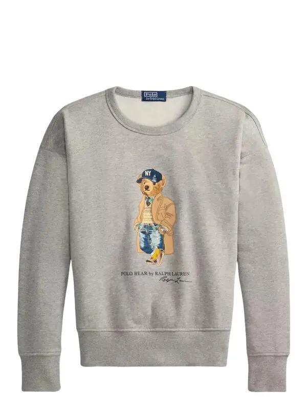 Polo Ralph Lauren Polo Bear Graphic Print Crew Neck Sweater - Grey