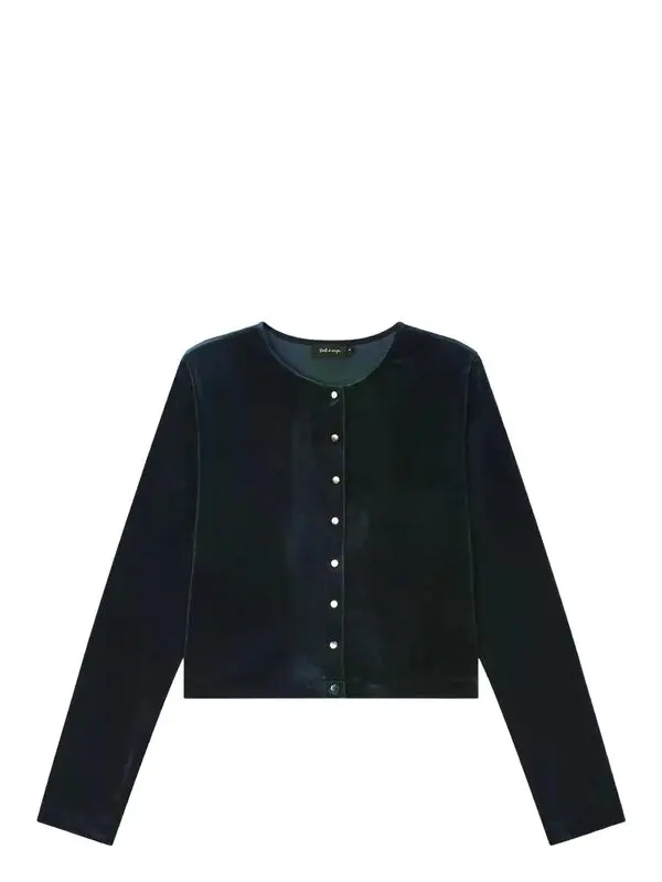 TOUT A COUP Tout À Coup Velvet Press-stud Cardigan - Blue