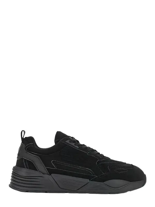 EA7 Embossed Logo Panel Sneakers - Black