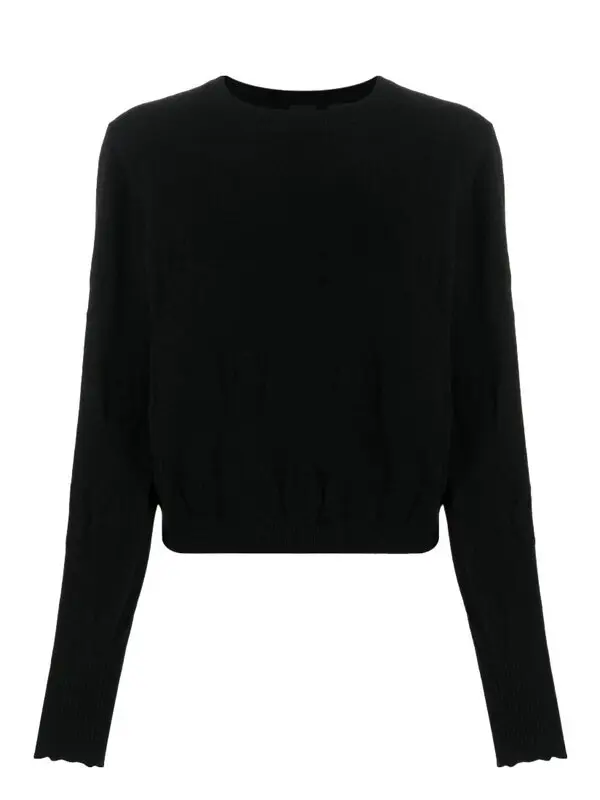 Pinko Cashmere Sweater With Scallop Edge - Black