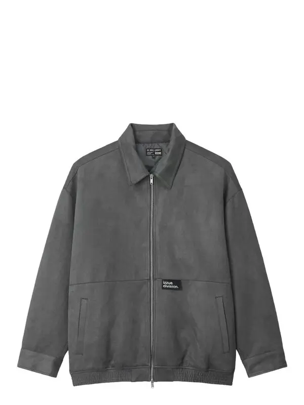Izzue Logo Patch Zip-up Jacket - Grey