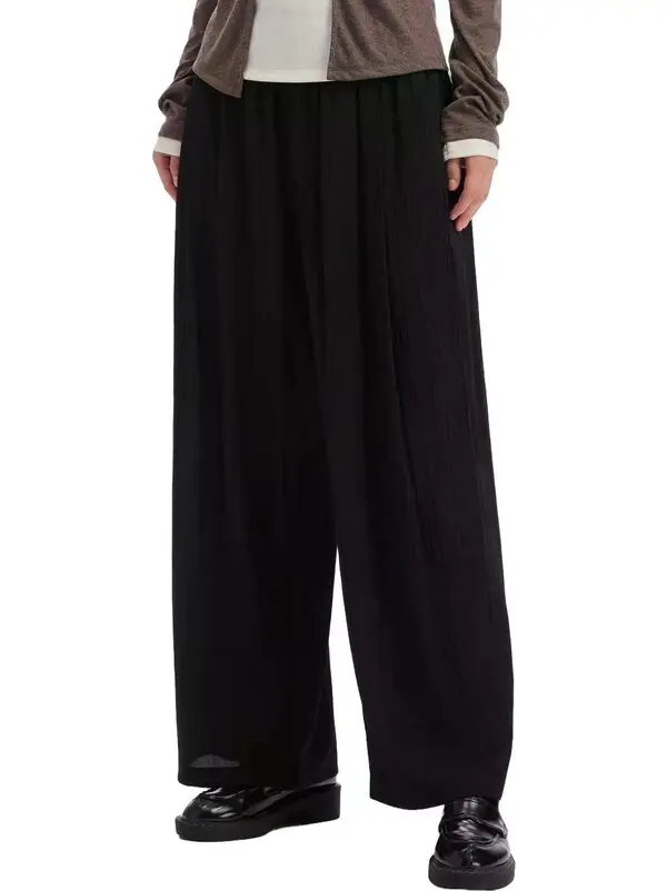 TOUT A COUP Pleated Palazzo Pants - Black