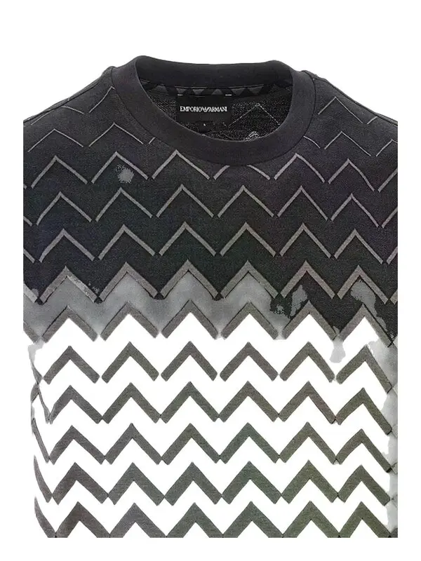 Emporio Armani Signature Capsule Chevron Jacquard T-shirt - Blue