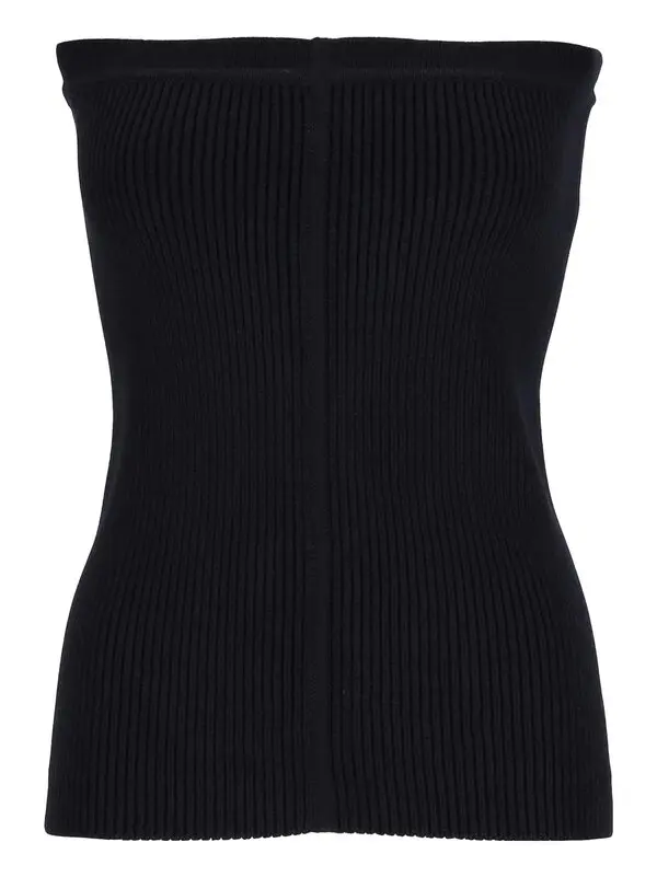 Rick Owens Strapless Ribbed Knit Top - 09