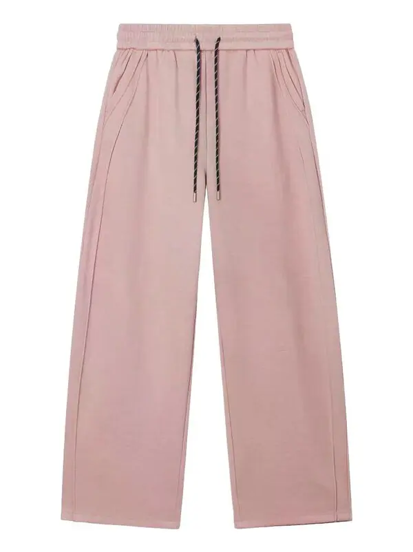 TOUT A COUP Drawstring Wide-leg Track Pants - Pink