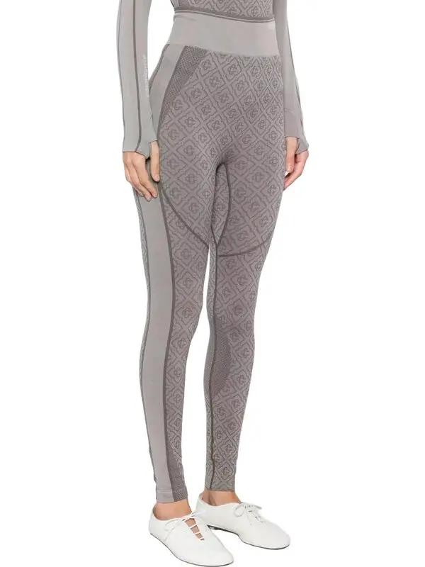 Casablanca Monogram-pattern Leggings - Grey