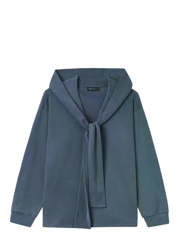 TOUT A COUP Tie-detail Long-sleeve T-shirt - Blue