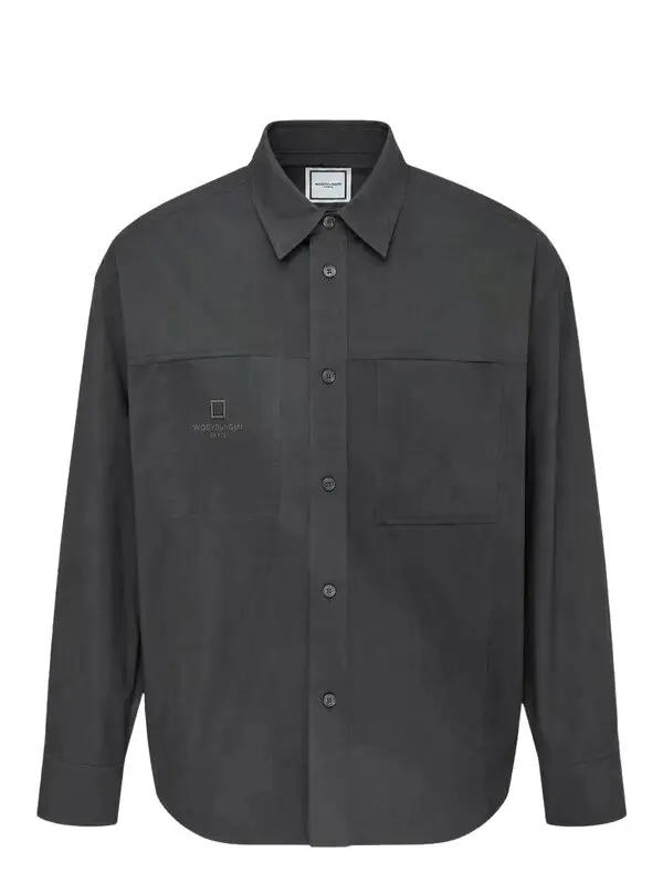 WOOYOUNGMI Logo-print Chest-pockets Shirt - Grey