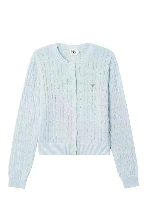 B+AB Cable Knit Bow-detail Cardigan - Blue