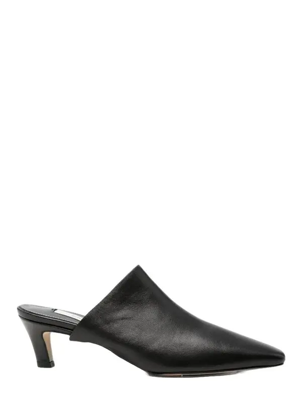 TOTEME Pointed-toe Leather Mules - Black