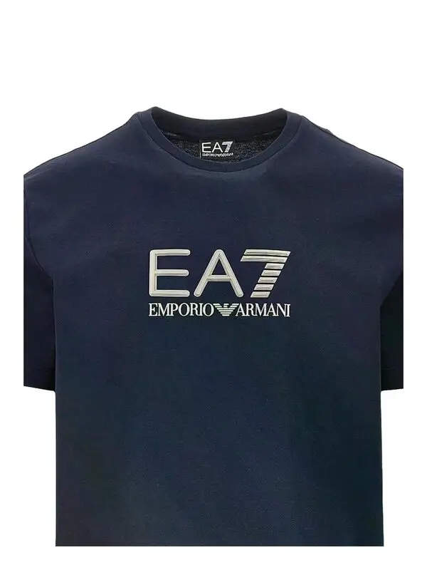 EA7 Logo-print T-shirt - Blue