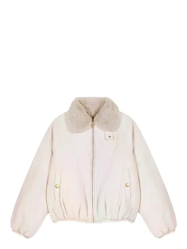 Maje Reversible Faux-fur Collar Puffer Jacket - Neutrals