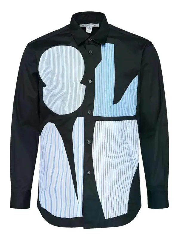 Comme Des Garçons Patchwork Long-sleeve Shirt - Black