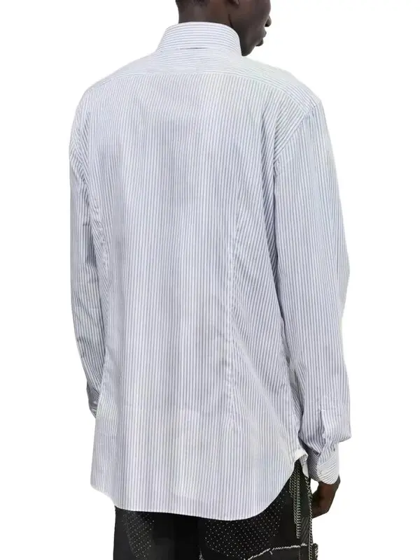 Junya Watanabe Stripe Dlong-sleeved Shirt - Blue