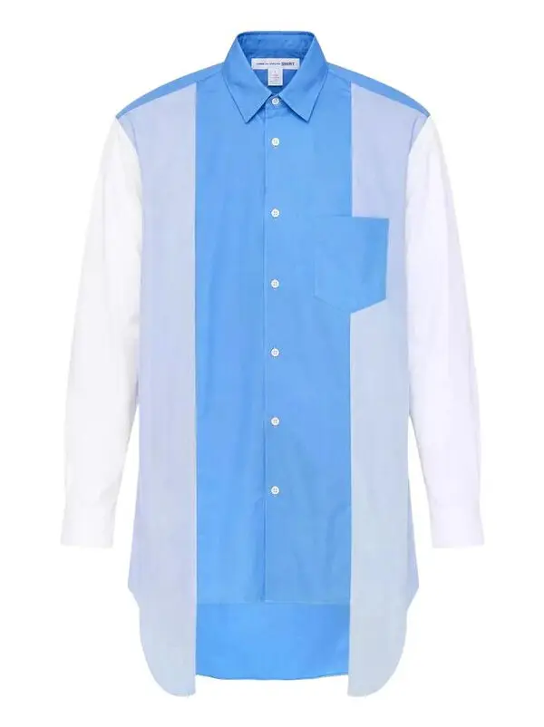 Comme Des Garçons Panelled Long-line Shirt - Blue