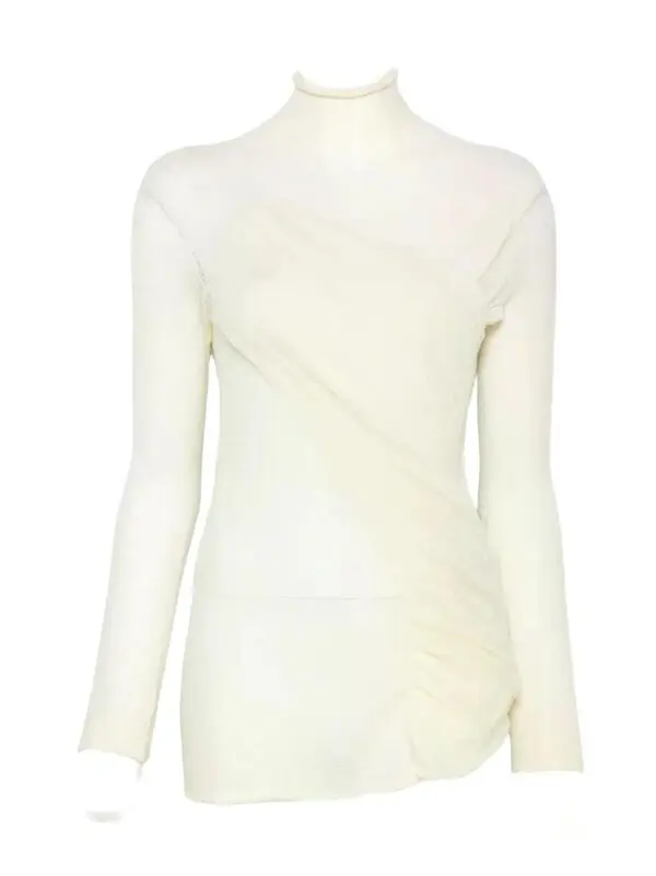 Issey Miyake Ruched Long-sleeve Top - Neutrals