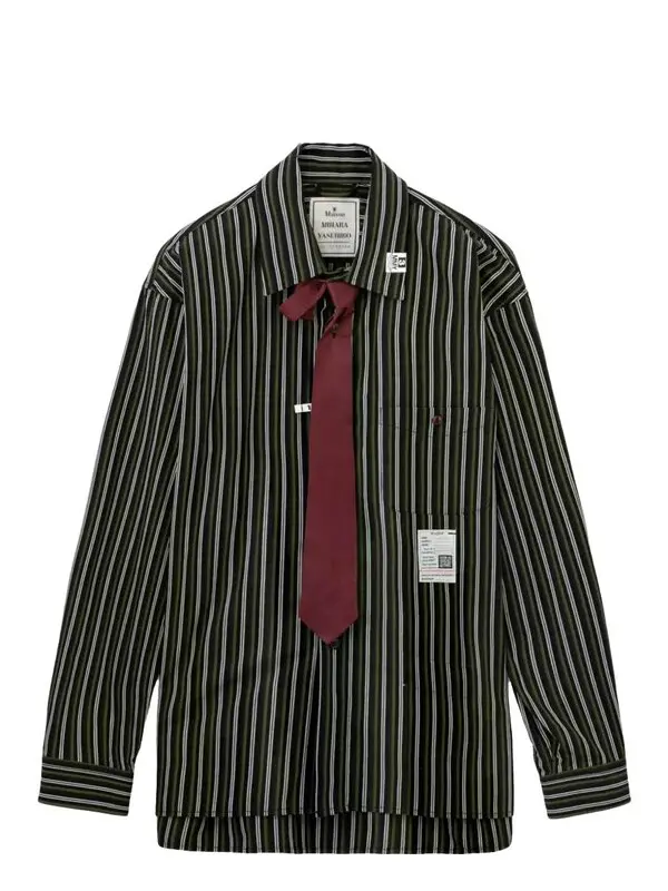 Mihara Yasuhiro Attached Tie Long-sleeve Shirt - Black