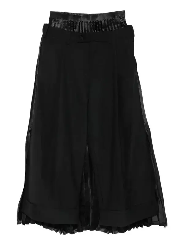 Junya Watanabe Pleated Layered Trousers - Black