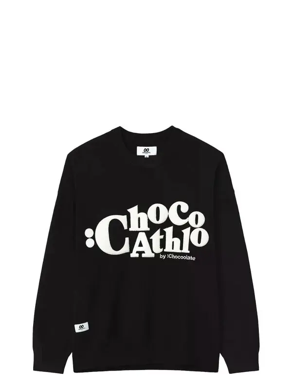 CHOCOOLATE Logo Patch Crewneck Sweatshirt - Black