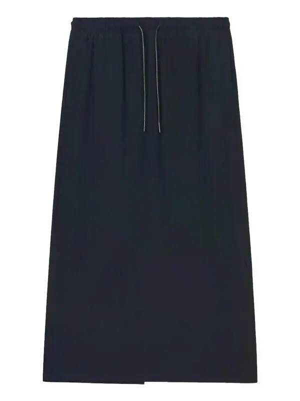 TOUT A COUP Drawstring Waist Midi Skirt - Blue
