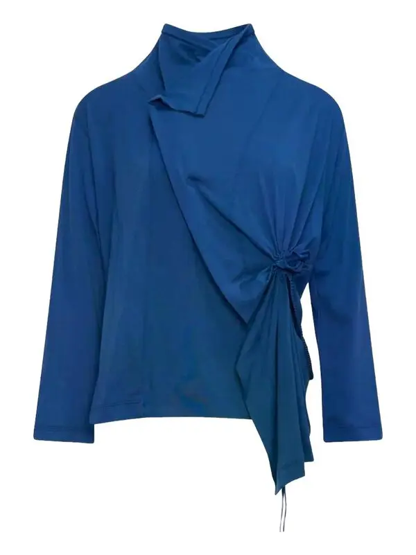 Y’s Knotted Asymmetric Sweater - Blue