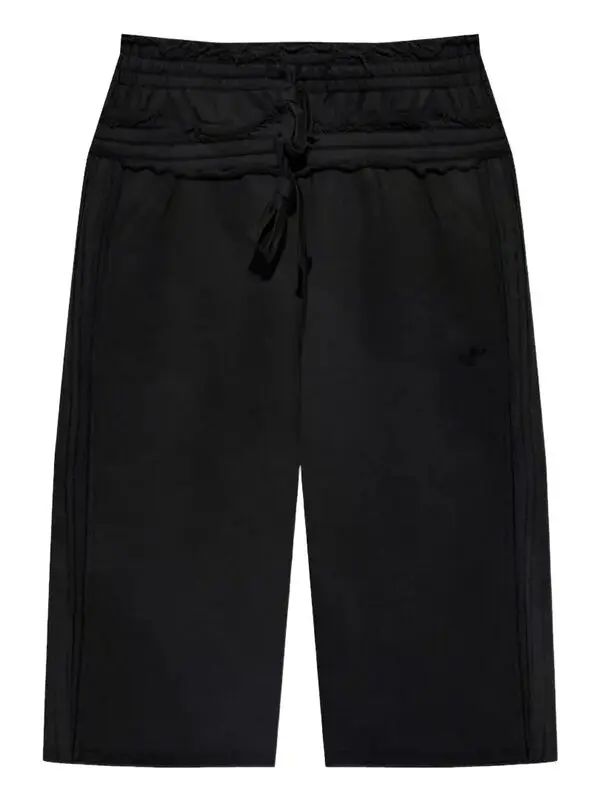 Adidas Cotton Knee-length Shorts With Drawstring Waistband - Black