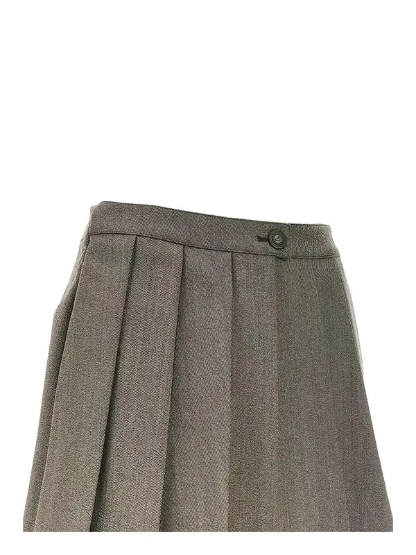 Emporio Armani Pleated Virgin Wool Shorts - Grey