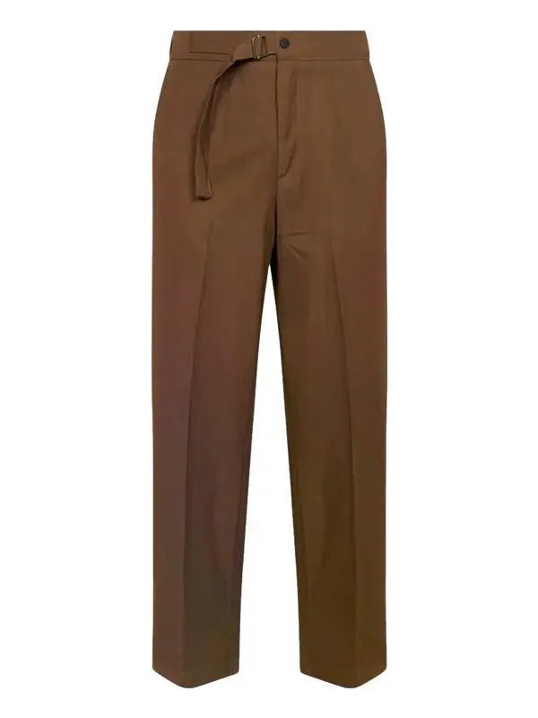 COSTUMEIN Belted Pressed-crease Trousers - Brown