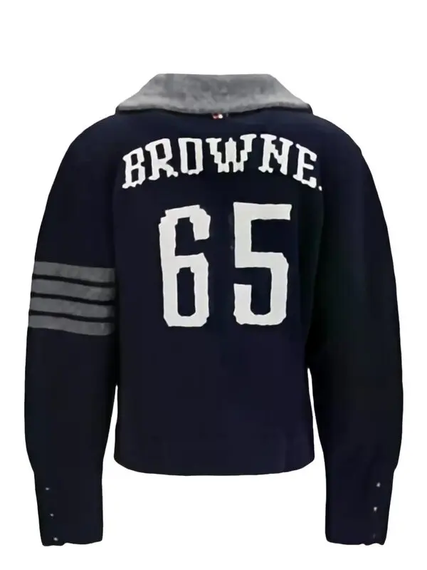 Thom Browne 65 Intarsia Cardigan Jacket - Blue