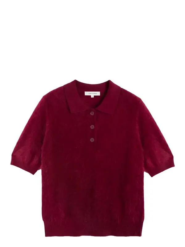 Chinti & Parker Brushed Finish Short-sleeve Polo Top - Red
