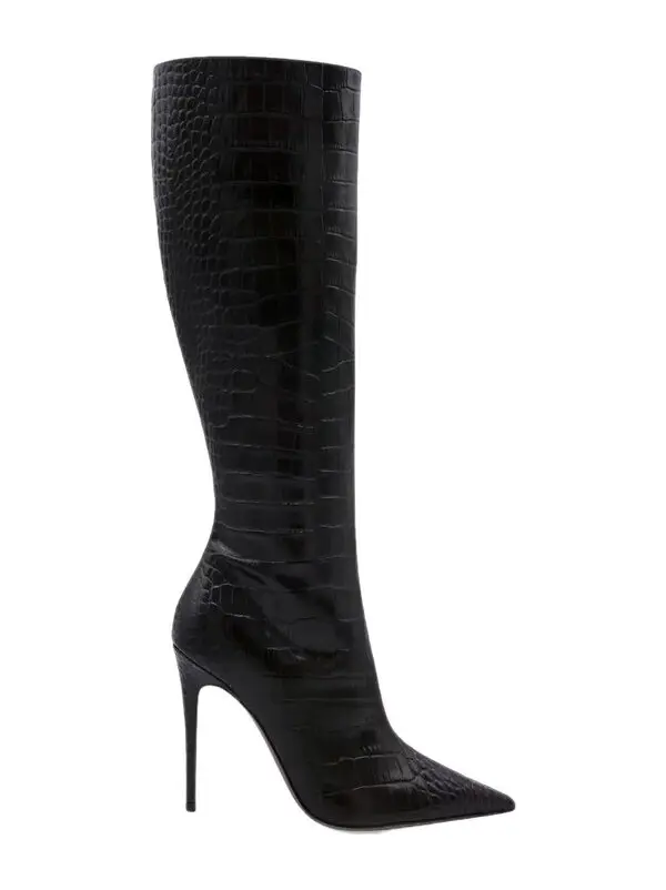 Paris Texas Croc-effect Heeled Boots - Brown