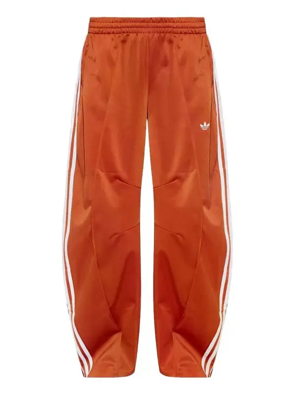 Adidas Embroidered Logo Side Stripe Wide Leg Track Pants - Orange