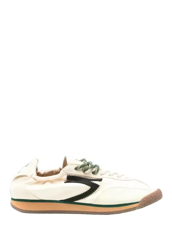 PURAAI Zigzag Patch Elasticated Collar Sneakers - Neutrals
