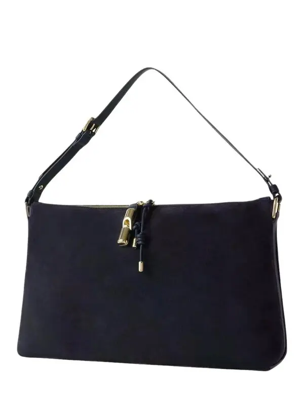 Furla Debby Buckle-strap Zip-top Leather Shoulder Bag - Blue
