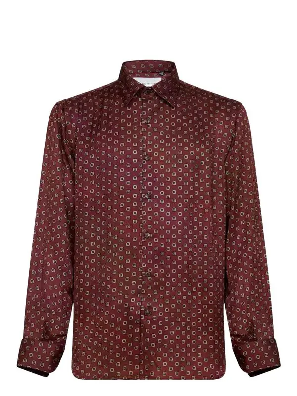 COSTUMEIN Geometric-print Long-sleeve Shirt - Red