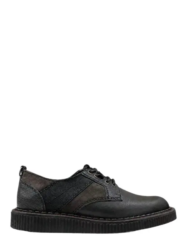 NICHOLAS DALEY George Cox Rebel Panelled Leather Derby Shoes - Black