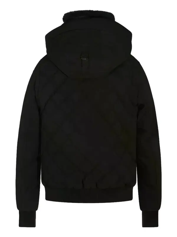 Mackage Quilted Hooded Jacket With Shearling Collar - Black