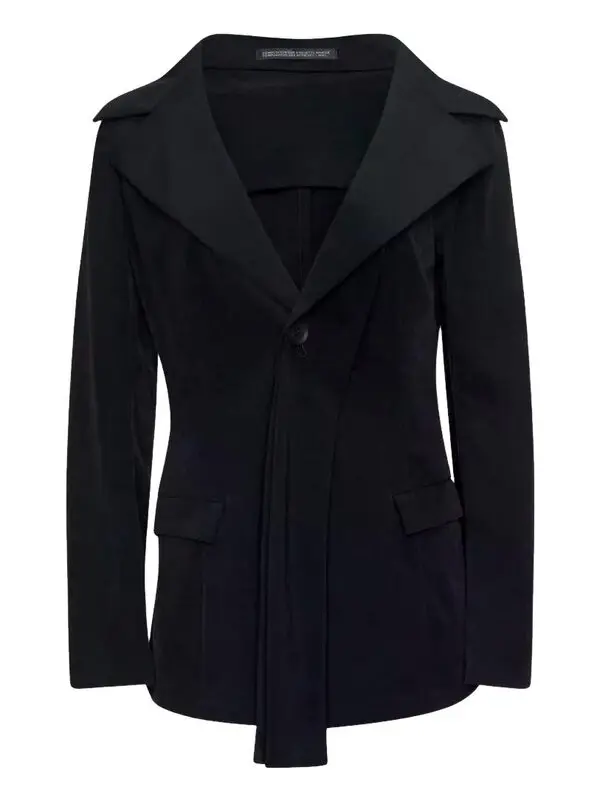Yohji Yamamoto Asymmetric Notched-lapel Jacket - Black