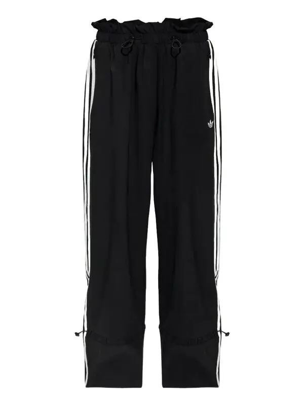 Adidas Logo Embroidered Side Stripe Track Pants - Black