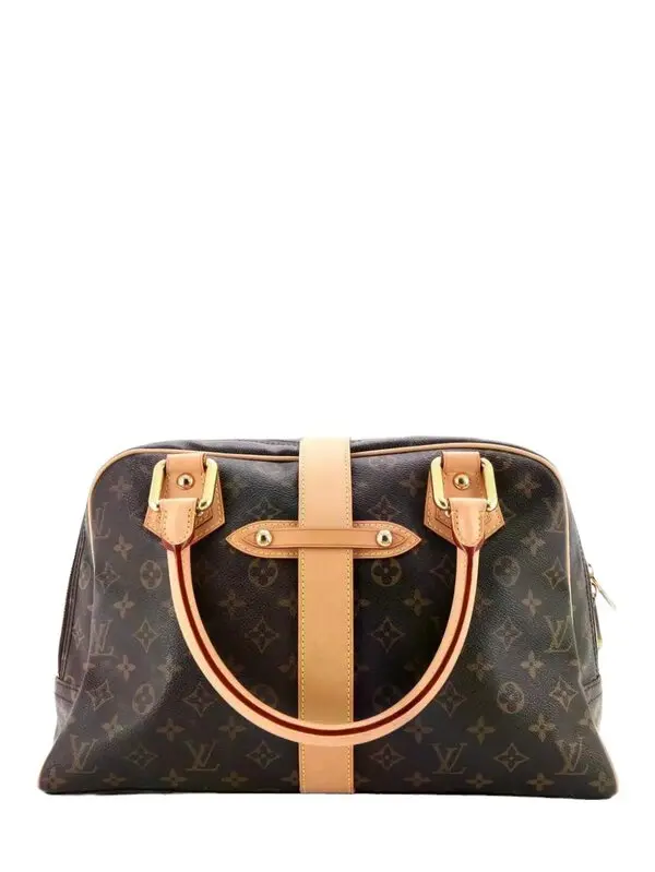 LOUIS VUITTON Manhattan Handbag Monogram Canvas Gm Satchel - Brown