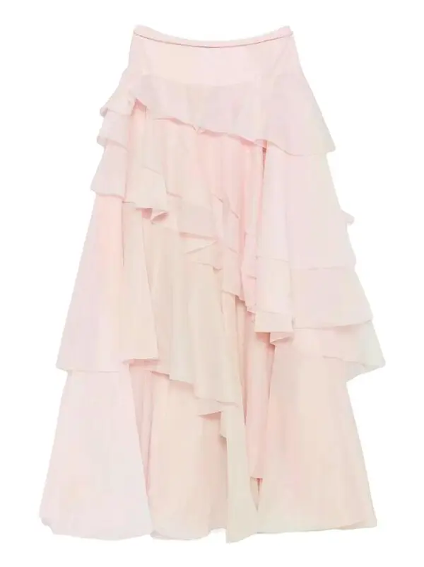 Aje Tiered Ruffled Maxi Skirt - Pink