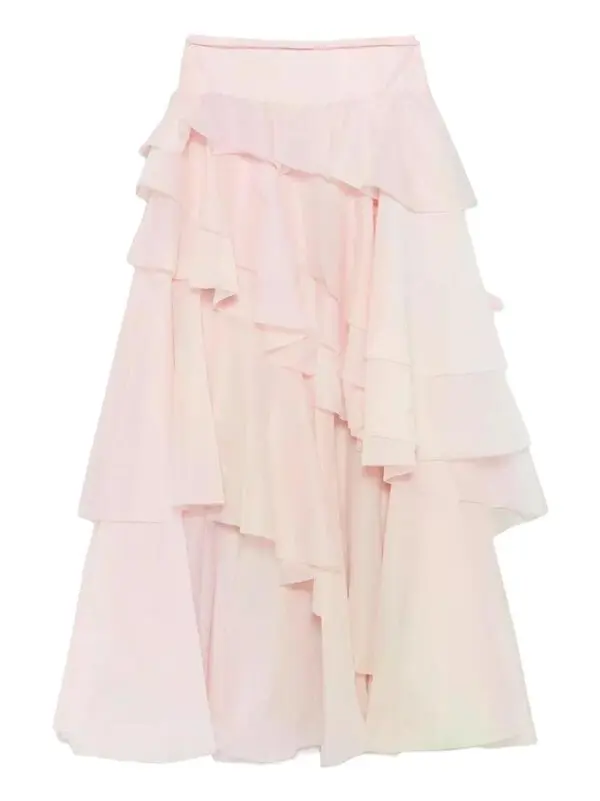 Aje Tiered Ruffled Maxi Skirt - Pink