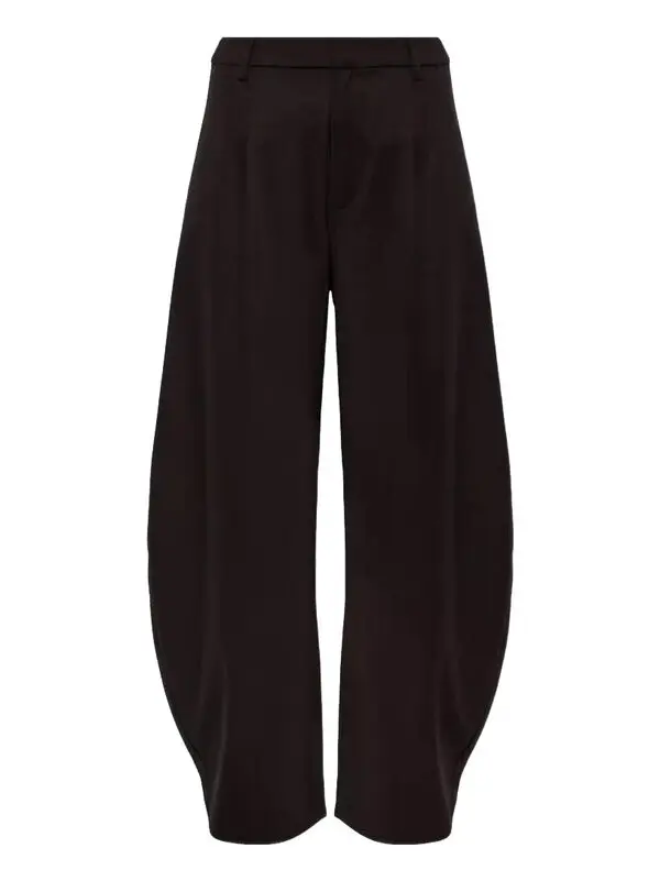 GESTUZ Dark Pleated Trousers - Brown