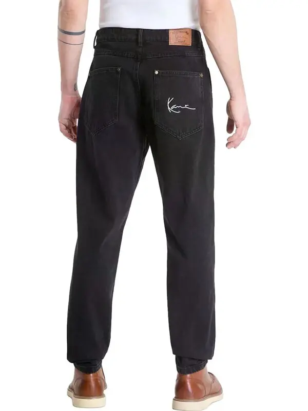 KARL KANI Signature Logo-embroidered Jeans - Black