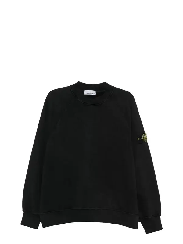 Stone Island Compass Patch Raglan Sleeve Sweater - Black